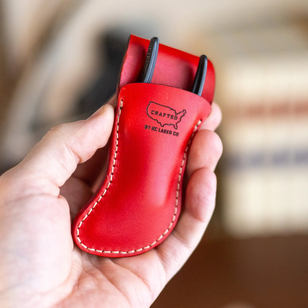 Limited Edition 4 Inch Leather Pliers Sheath Red Made in USA | KC Laser ...