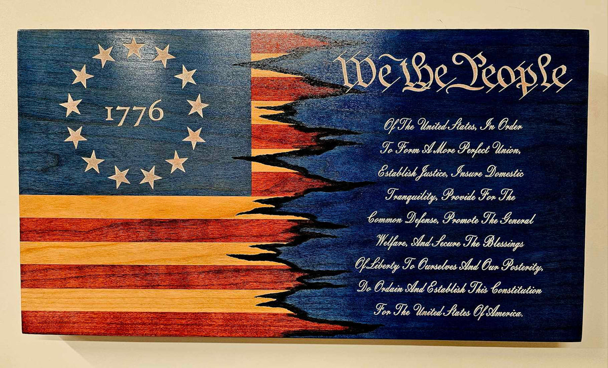 Preamble Flag Wall Art 10x19 Inch – Made in USA | American Grains– Apollo