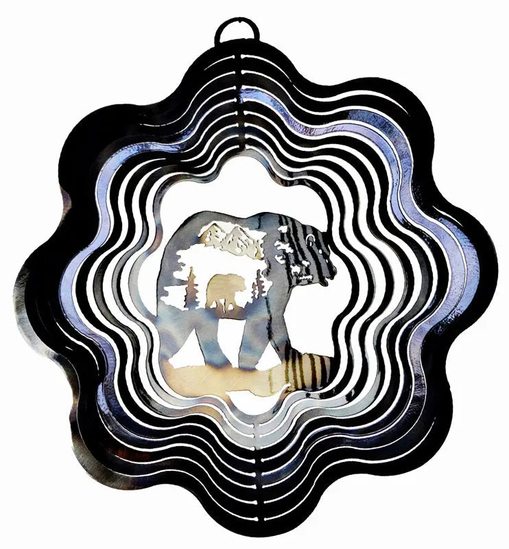 Rustic Bear Wind Spinner 12 Inch Diameter – Made in USA | Knights Home ...