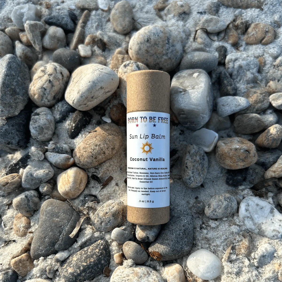 Natural Sun Lip Balm 0.3 oz Coconut Vanilla SPF 30 Made in USA | Born ...
