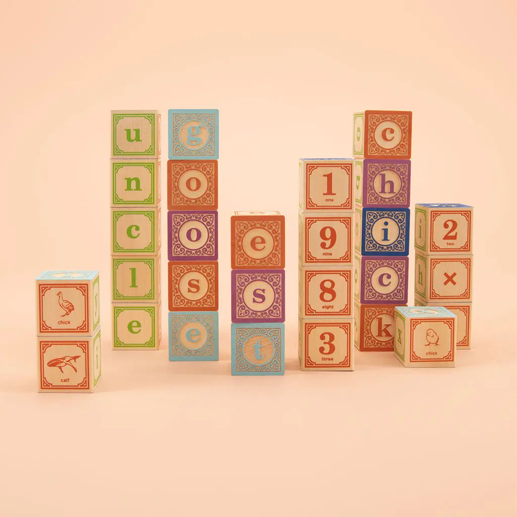 Uncle Goose Lowercase Alphabet Blocks 28-Piece Set – 1.75 Inch Wooden ...