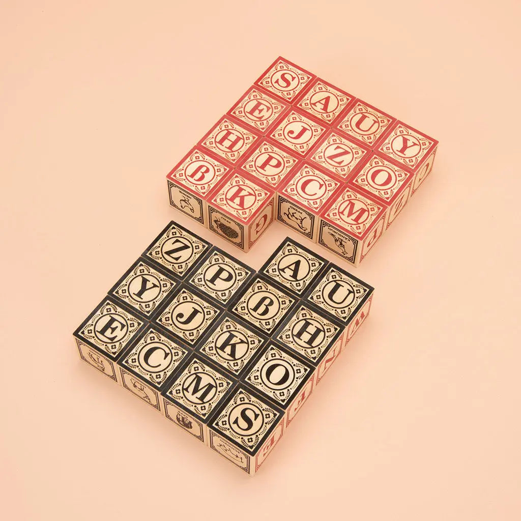 German Alphabet Blocks Set 28 Pc – 1.75 Inch Wooden Cubes Made in USA ...