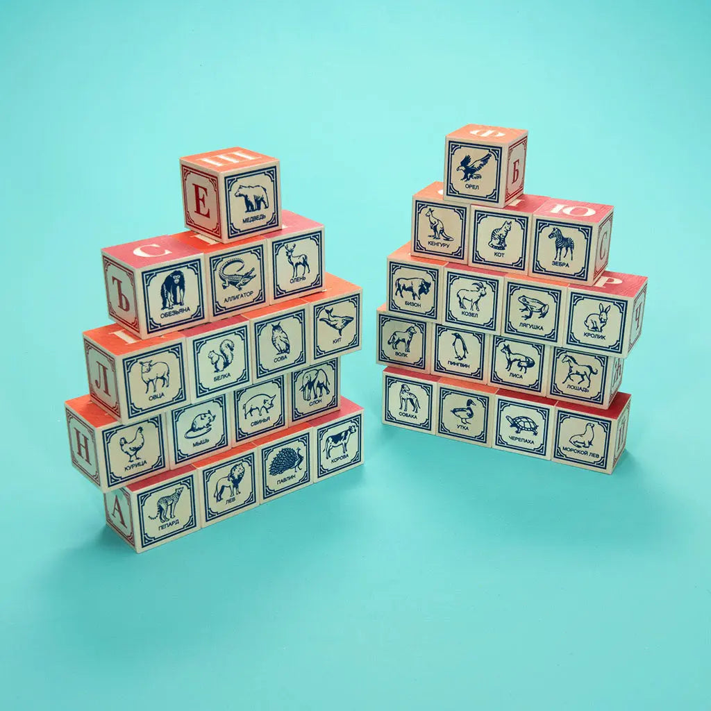 Russian Alphabet Wooden Blocks 1.75 Inch – Made in USA | Uncle Goose ...